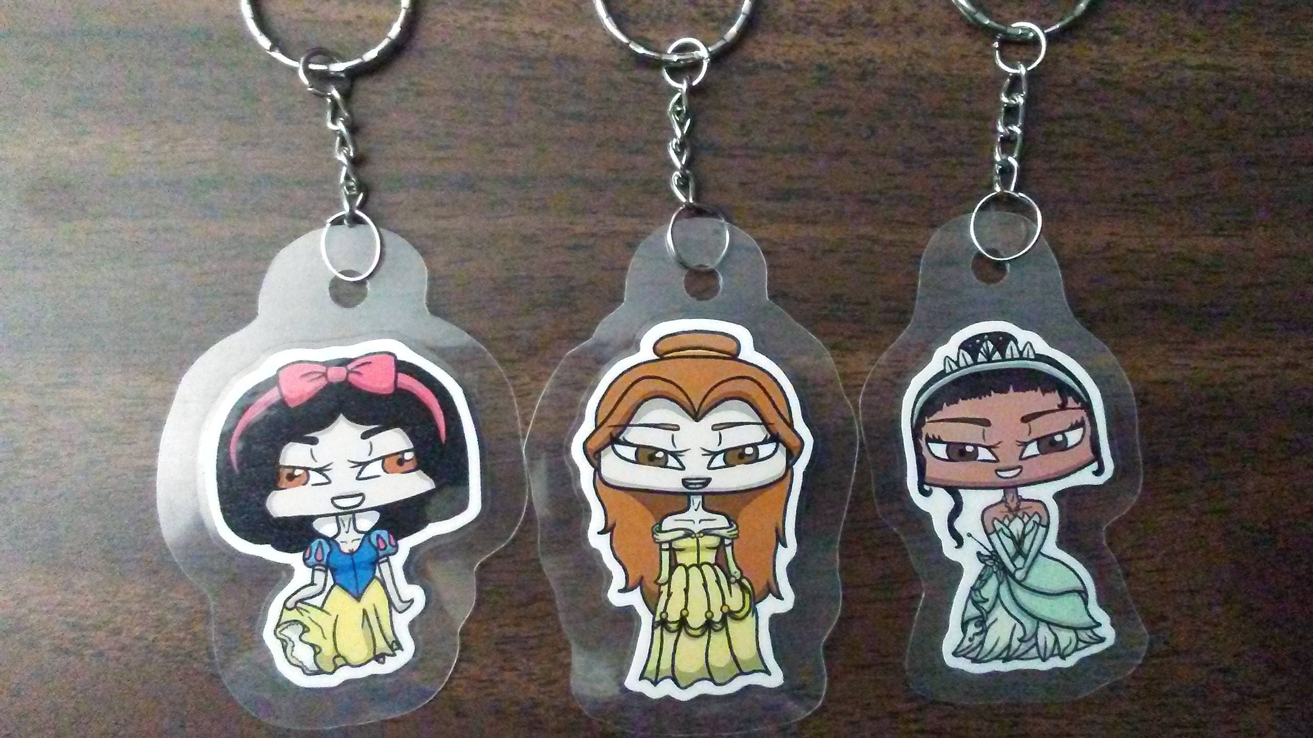 Disney Princess Keychains one-sided - Etsy Canada