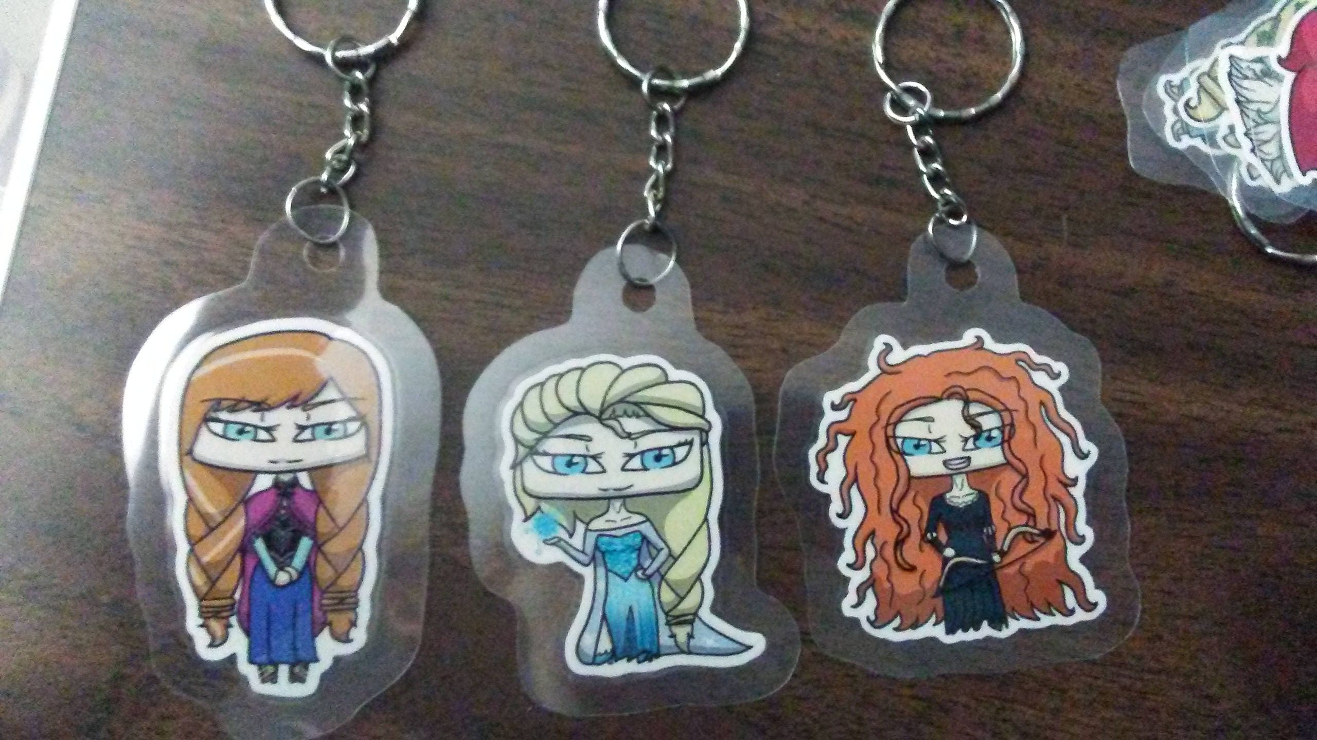 Disney Princess Keychains One-sided | Etsy