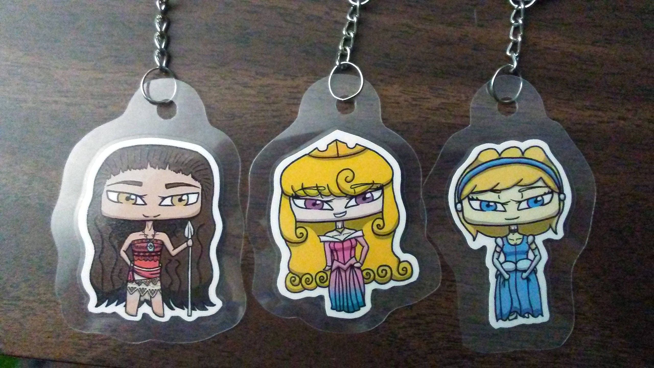 Disney Princess Keychains one-sided - Etsy Canada