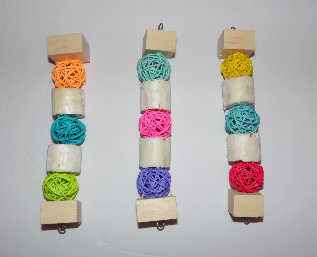 7" Hanging Chinchilla Chew Toy W/sola, Pine & Vine Balls - Etsy