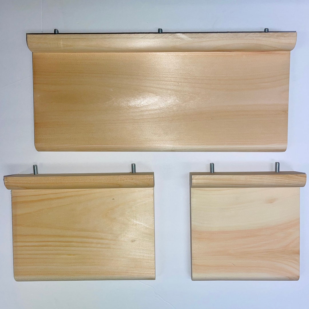 Natural Kiln Dried Pine Ledge Perch With Scatter Poop Guard - 3pc ...