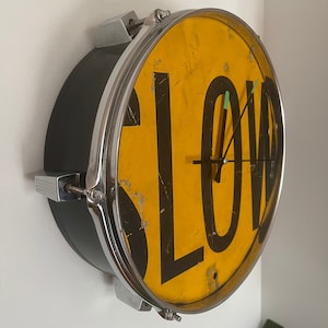 Upcycled Drum Clock: Recycled Street Signs and Drums - Etsy