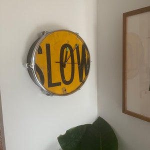 Upcycled Drum Clock: Recycled Street Signs and Drums - Etsy