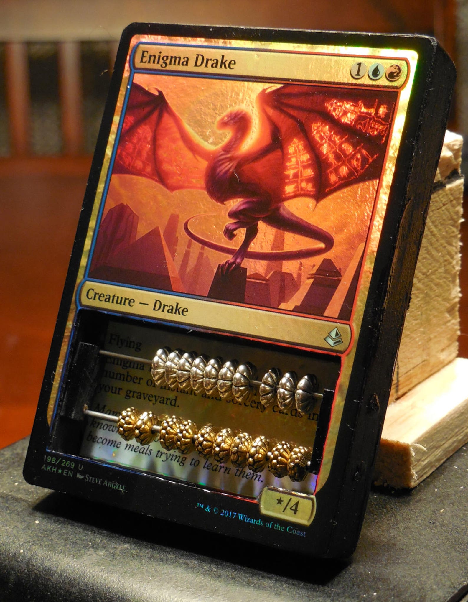 Enigma Drake FOIL MTG Life Counter Abacus-style - With Stand - Etsy