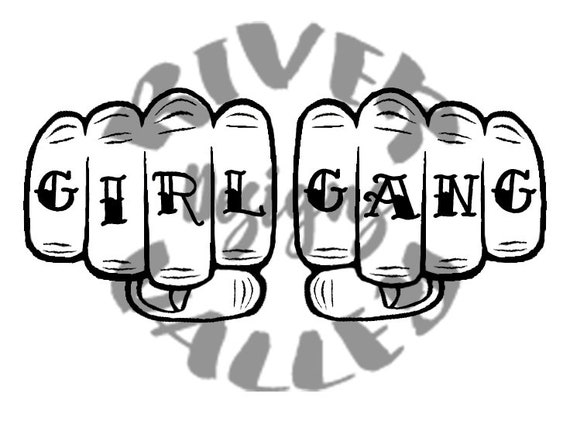 Girl Gang Svg Dxf Jpg Pdf Cutting File Knuckle Tattoo | Etsy