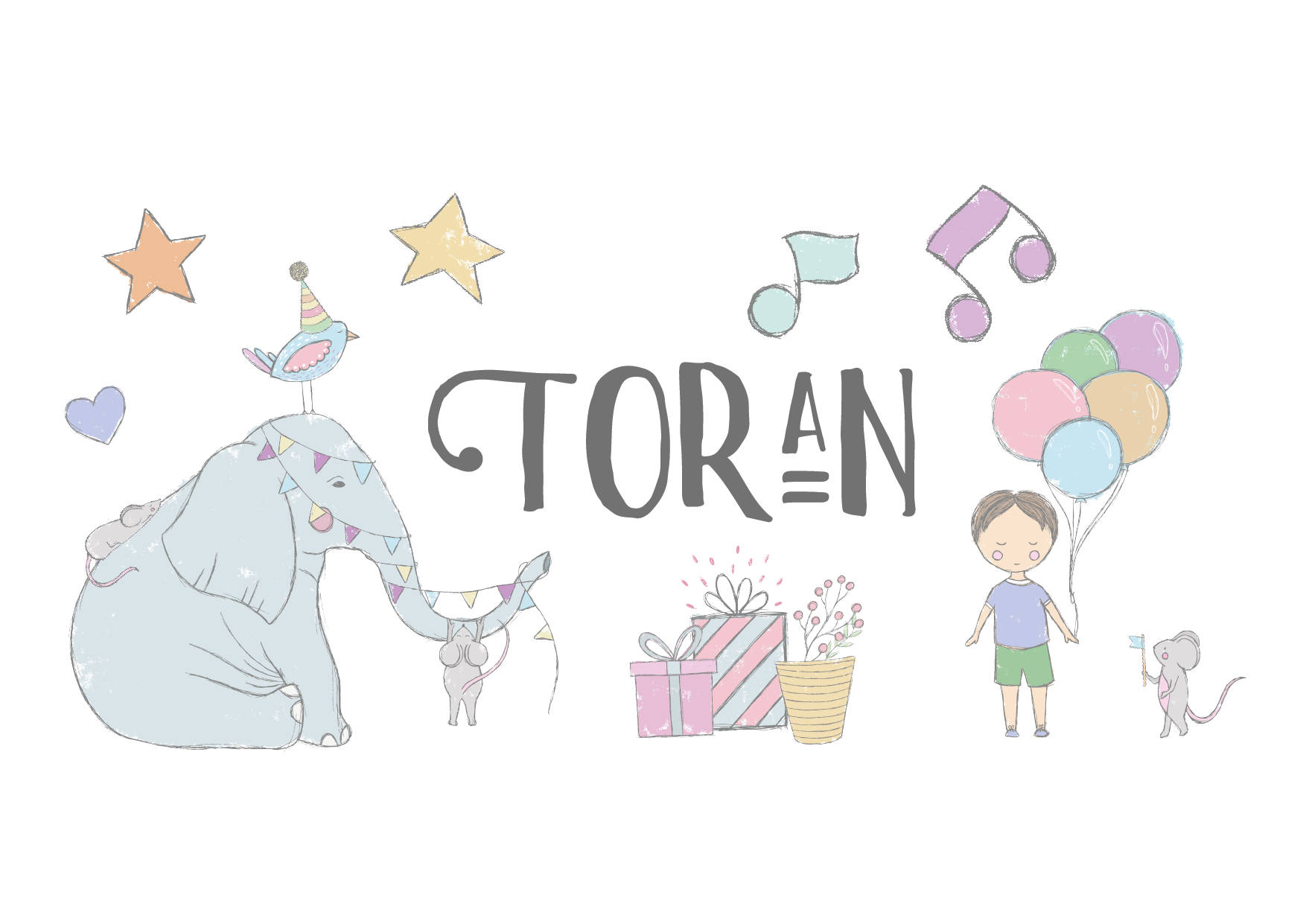 Personalised A4 Elephant Party Name Print - Etsy