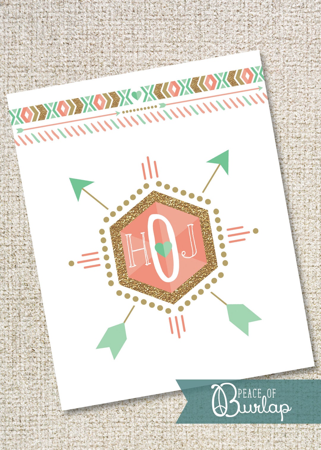 Boho Chic Initial/monogram, Bohemian Style, Feathers and Arrows, Little ...