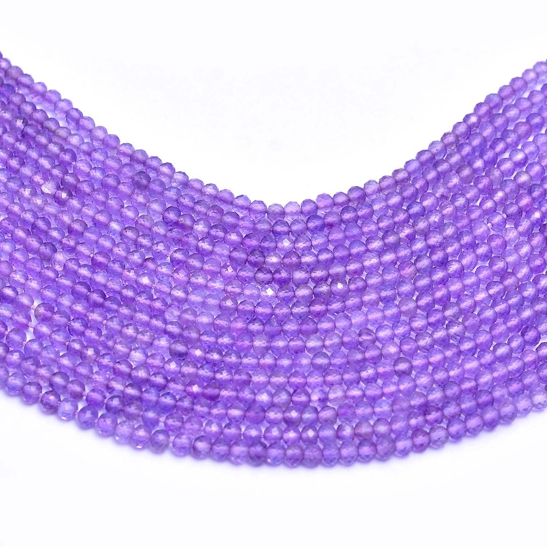 Natural Pink Amethyst 3mm-4mm Rondelle Faceted Beads | 13inch Strand ...