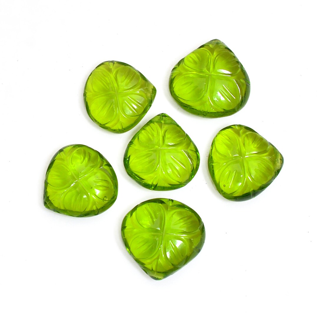 Peridot Gemstone Quartz Carving Heart Briolette Beads | 13mm-14mm ...