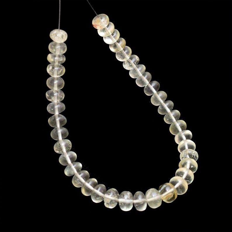 AAA+ Libyan Desert Glass 6mm-7mm Smooth Rondelle Beads | 8inch Strand ...