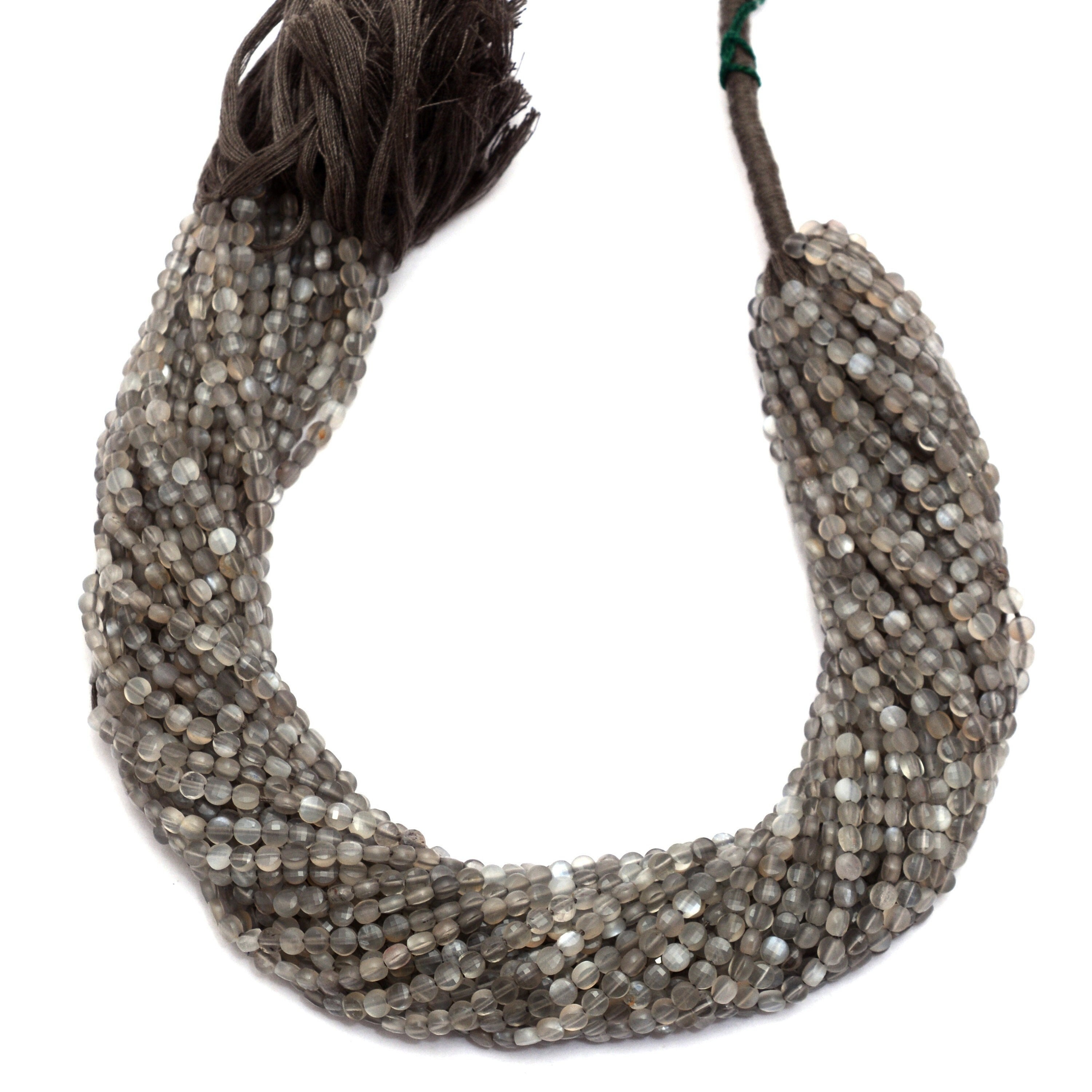 AAA Grey Moonstone Gemstone 4mm Coin Briolette Faceted Beads - Etsy