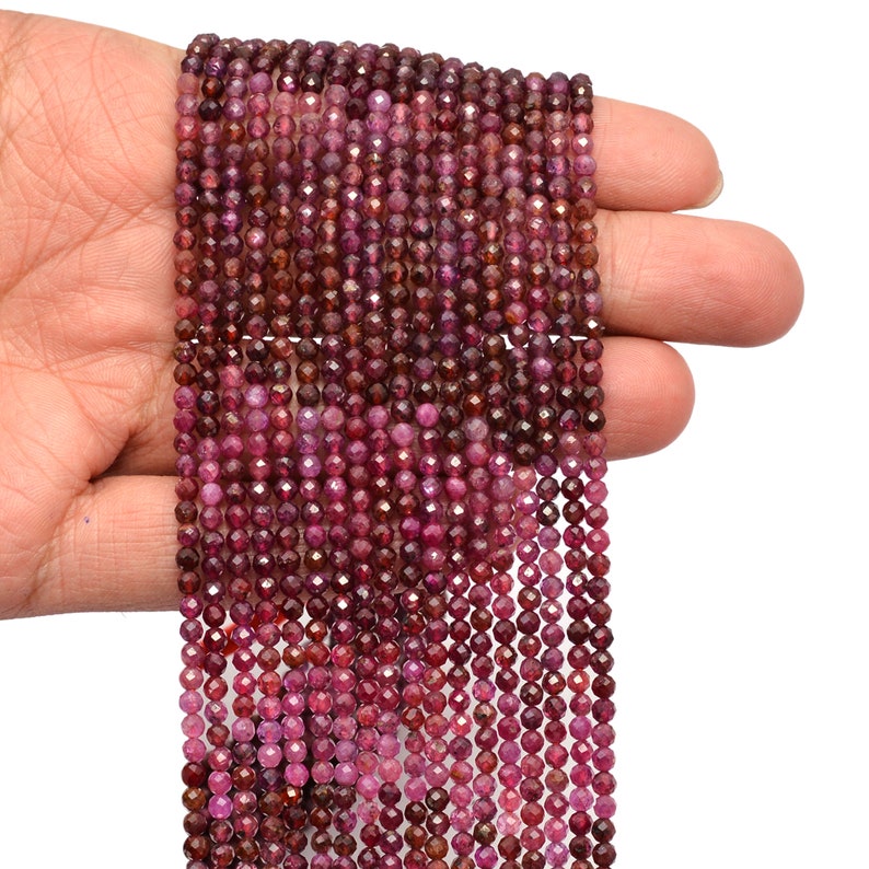 Natural AAA Burma Ruby 3mm-4mm Faceted Round Beads Multi - Etsy