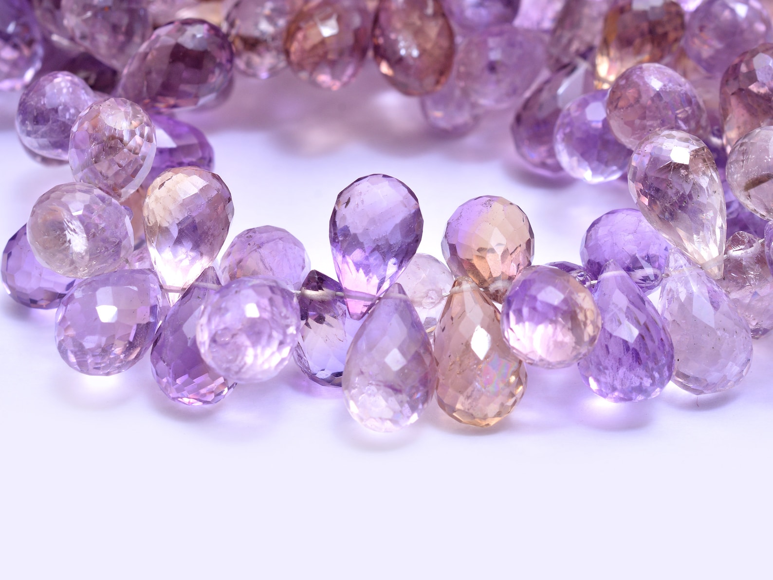 Ametrine Gemstone Faceted Teardrop Briolette Beads 8x12mm | Etsy