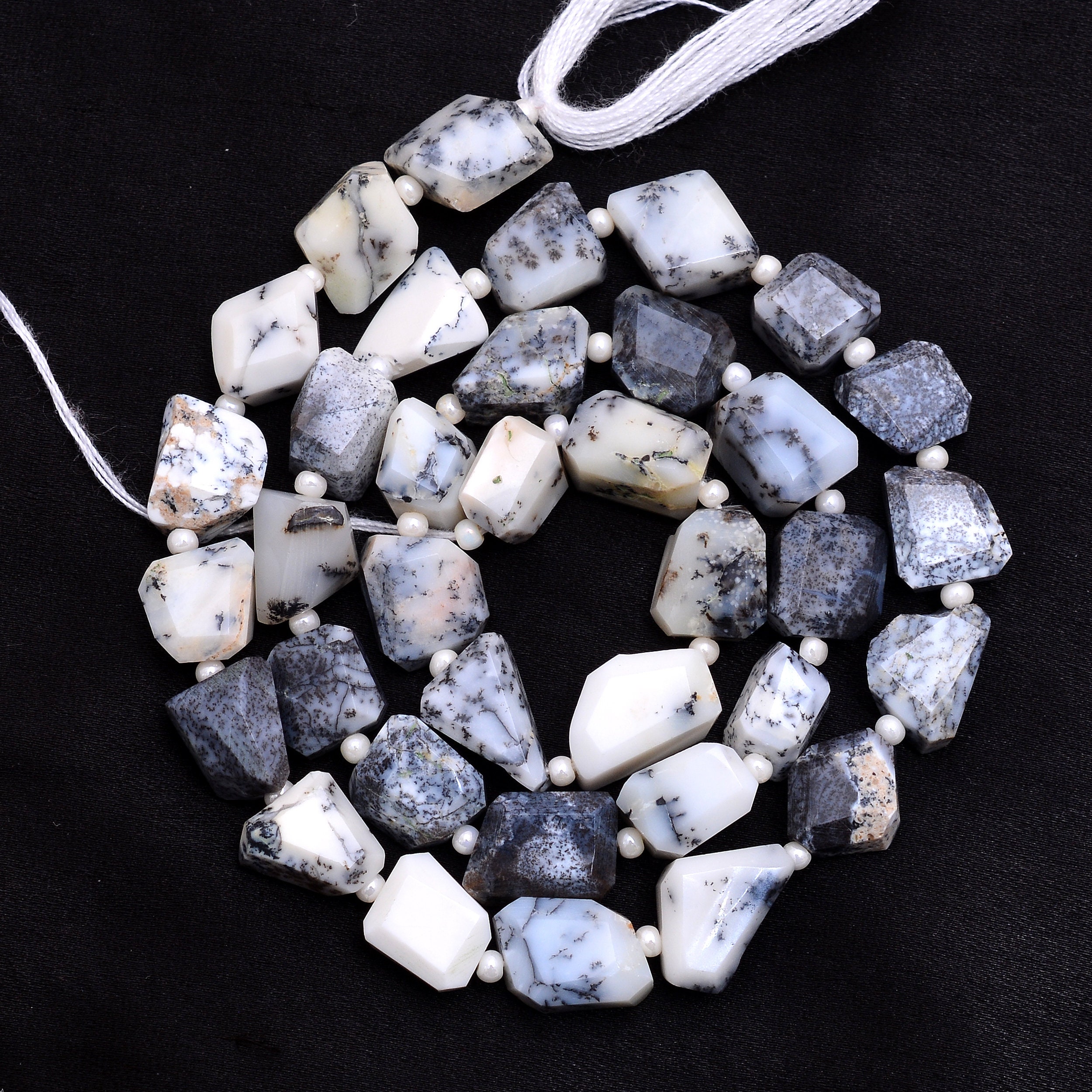 Natural Dendrite Opal Gemstone 6mm-8mm Faceted Tumbled Beads - Etsy