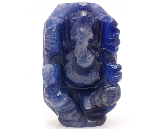 Natural Blue Sapphire Ganesh Carving | Hand Carved Blue Sapphire ...