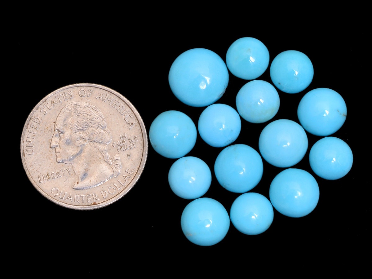 AAA Turquoise Round 8mm 9mm 10mm Smooth Cabochon Natural - Etsy