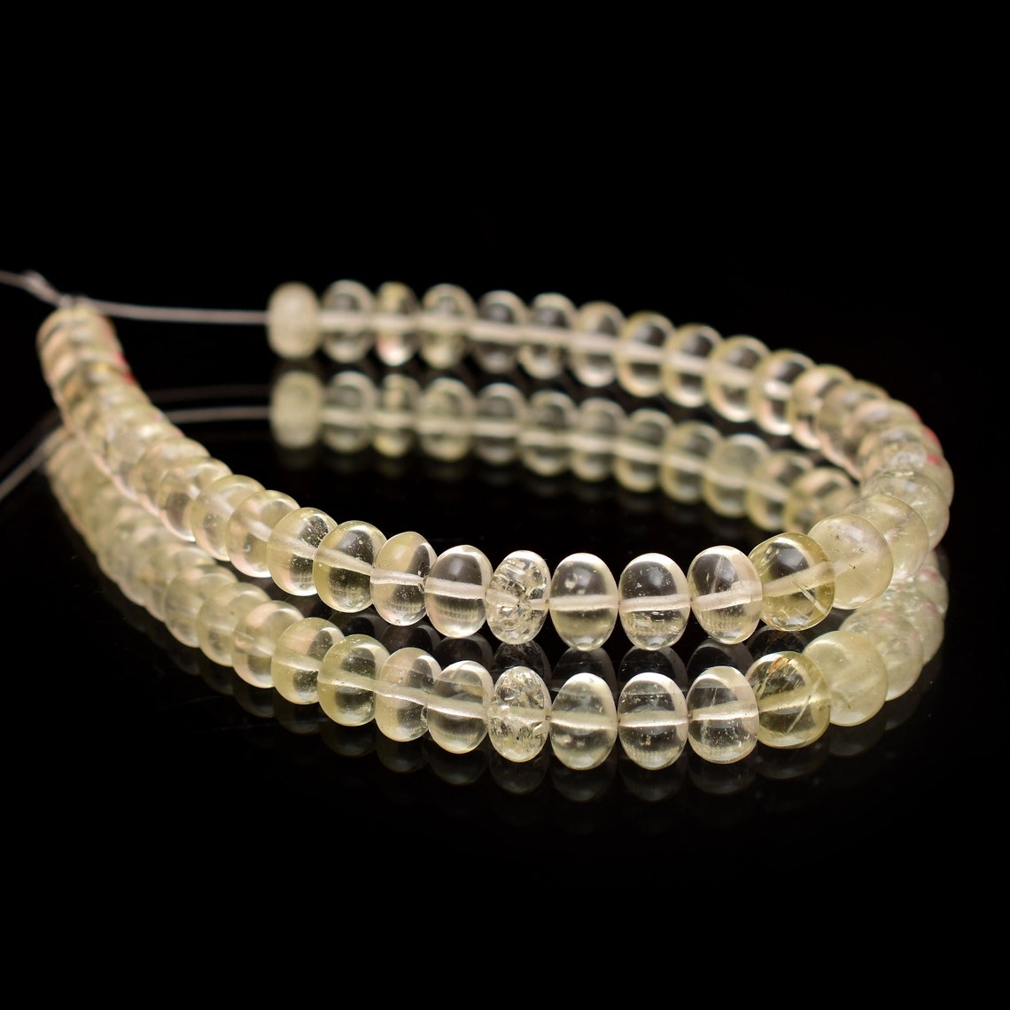 AAA+ Libyan Desert Glass 6mm-7mm Smooth Rondelle Beads | 8inch Strand ...