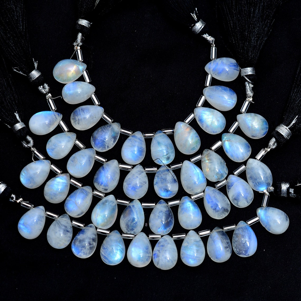 White Rainbow Blue Fire Moonstone 9x13mm Pear Cabochon Smooth - Etsy