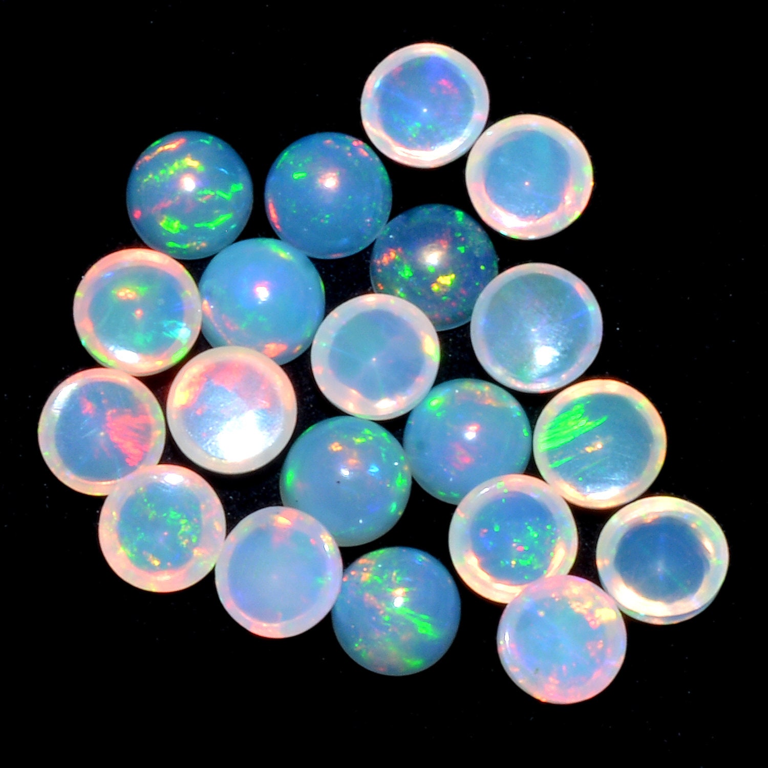 AAA Ethiopian Welo Opal Gemstone 7mm Multi Fire Round | Etsy