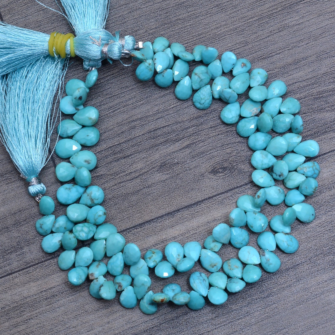 Extremely Rare Natural Turquoise Pear Faceted Beads | Gemstone 5x7mm ...