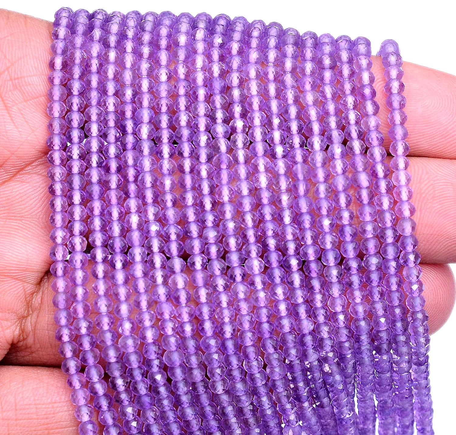 Natural Pink Amethyst 3mm-4mm Rondelle Faceted Beads 13inch | Etsy