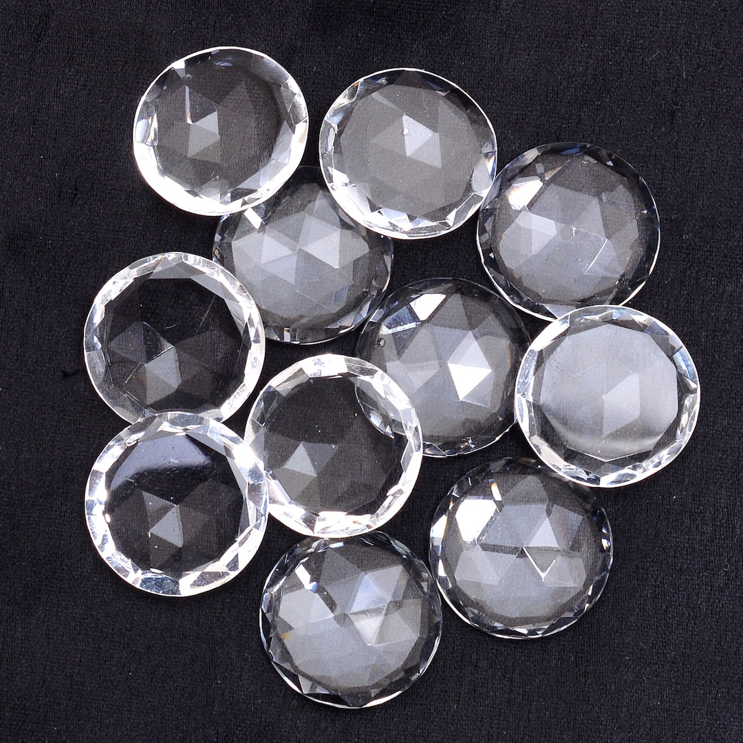Crystal Glass Hydro Round Rosecut Lot | Gemstone 17mm-18mm Faceted ...