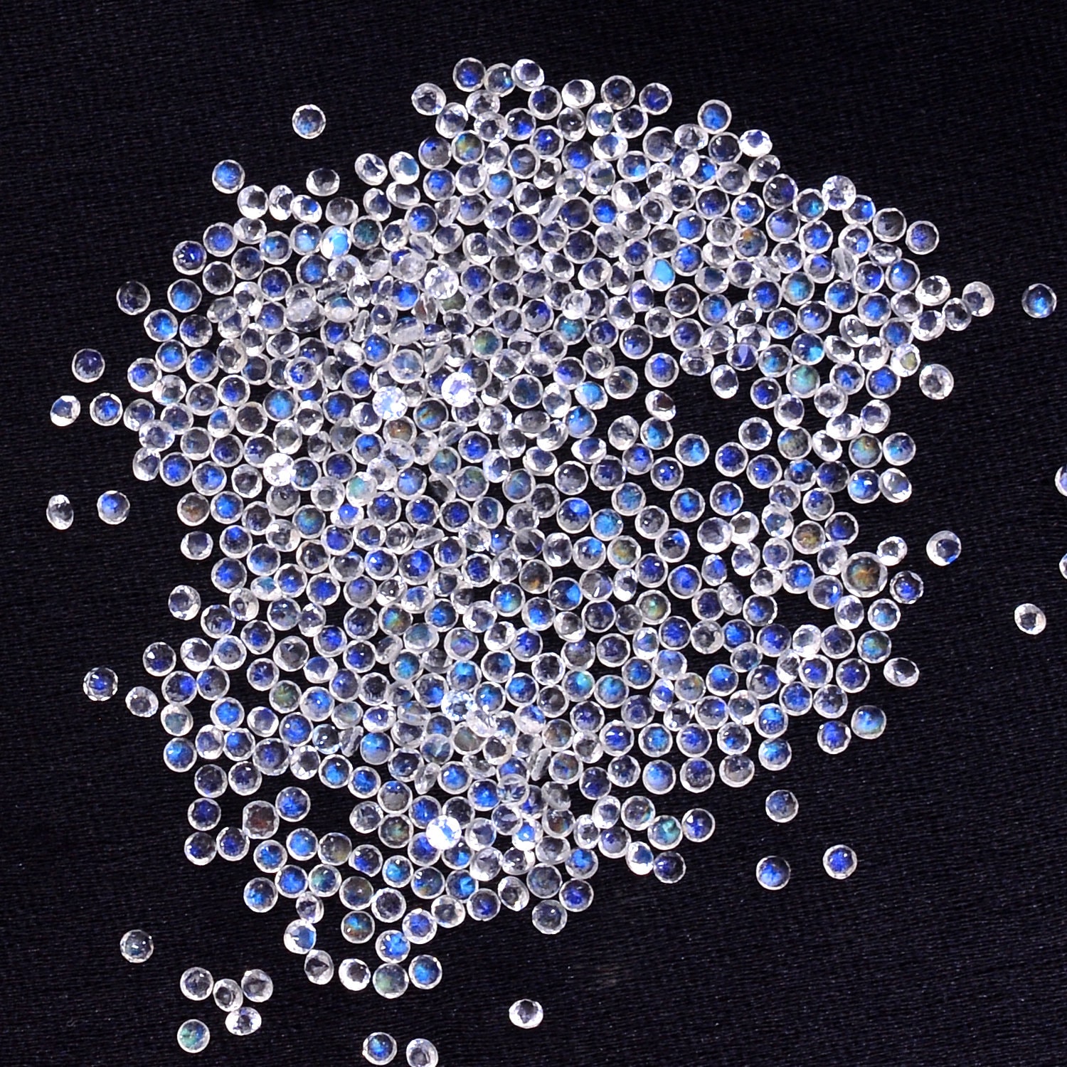 AAA+ White Rainbow Moonstone 1mm-2.25mm Round Cut Stone | Natural Blue ...