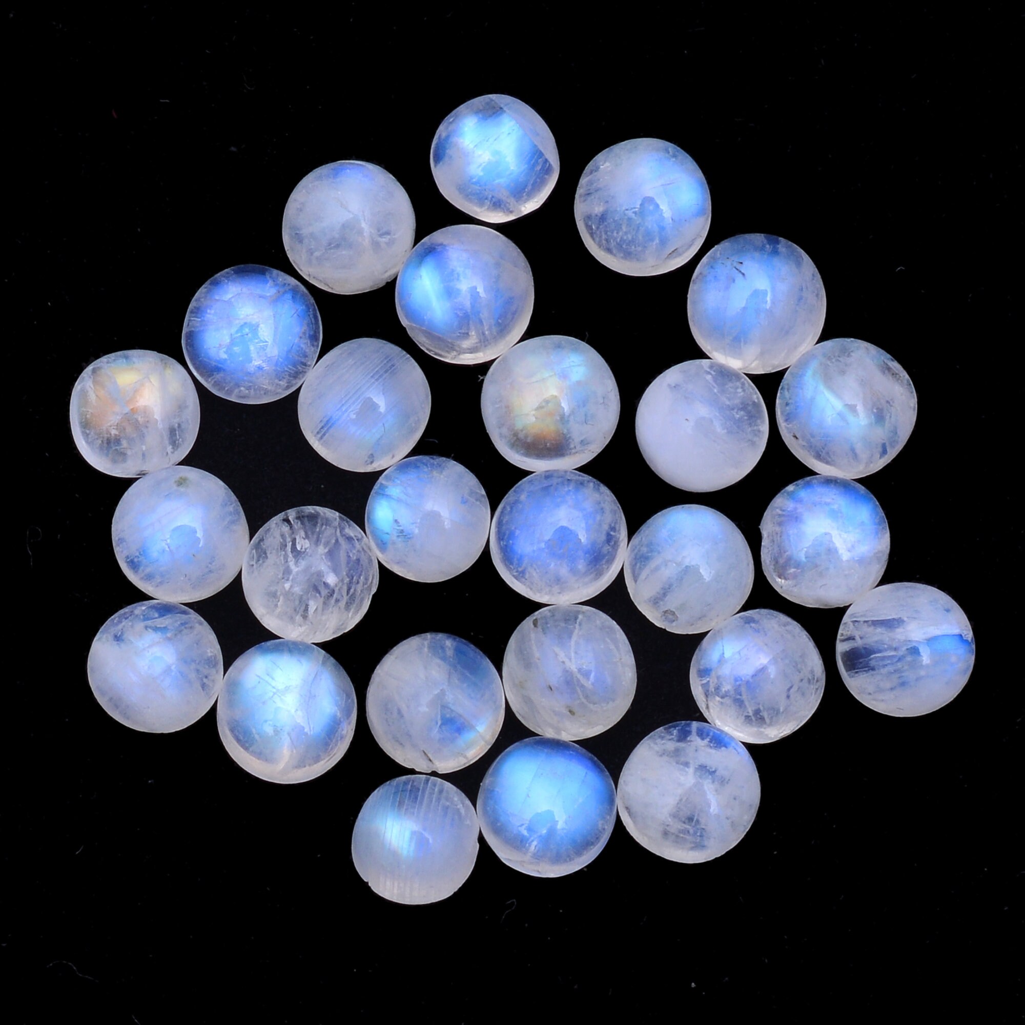 Natural Rainbow Moonstone Blue Fire Gemstone 6mm Round - Etsy