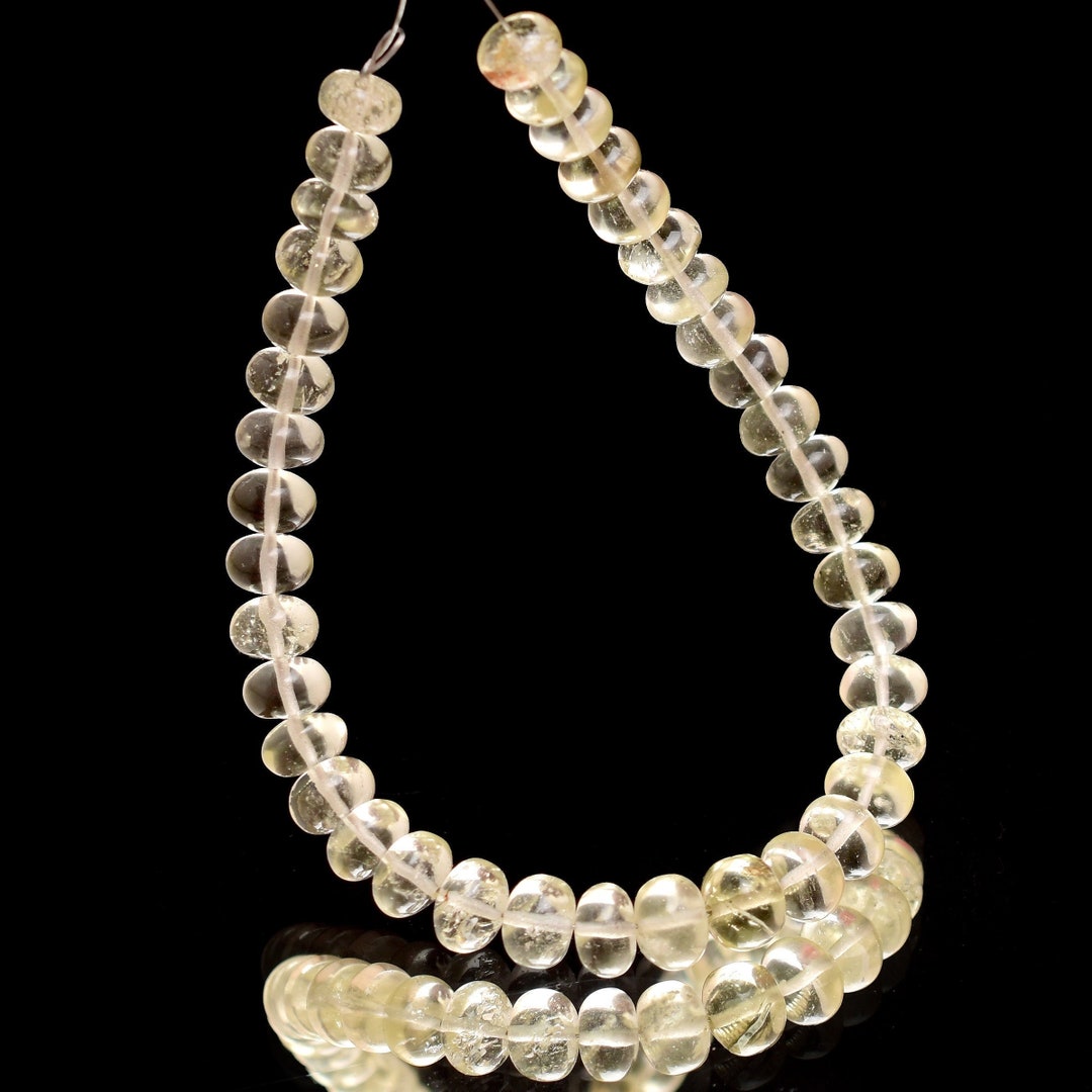 AAA+ Libyan Desert Glass 6mm-7mm Smooth Rondelle Beads | 8inch Strand ...