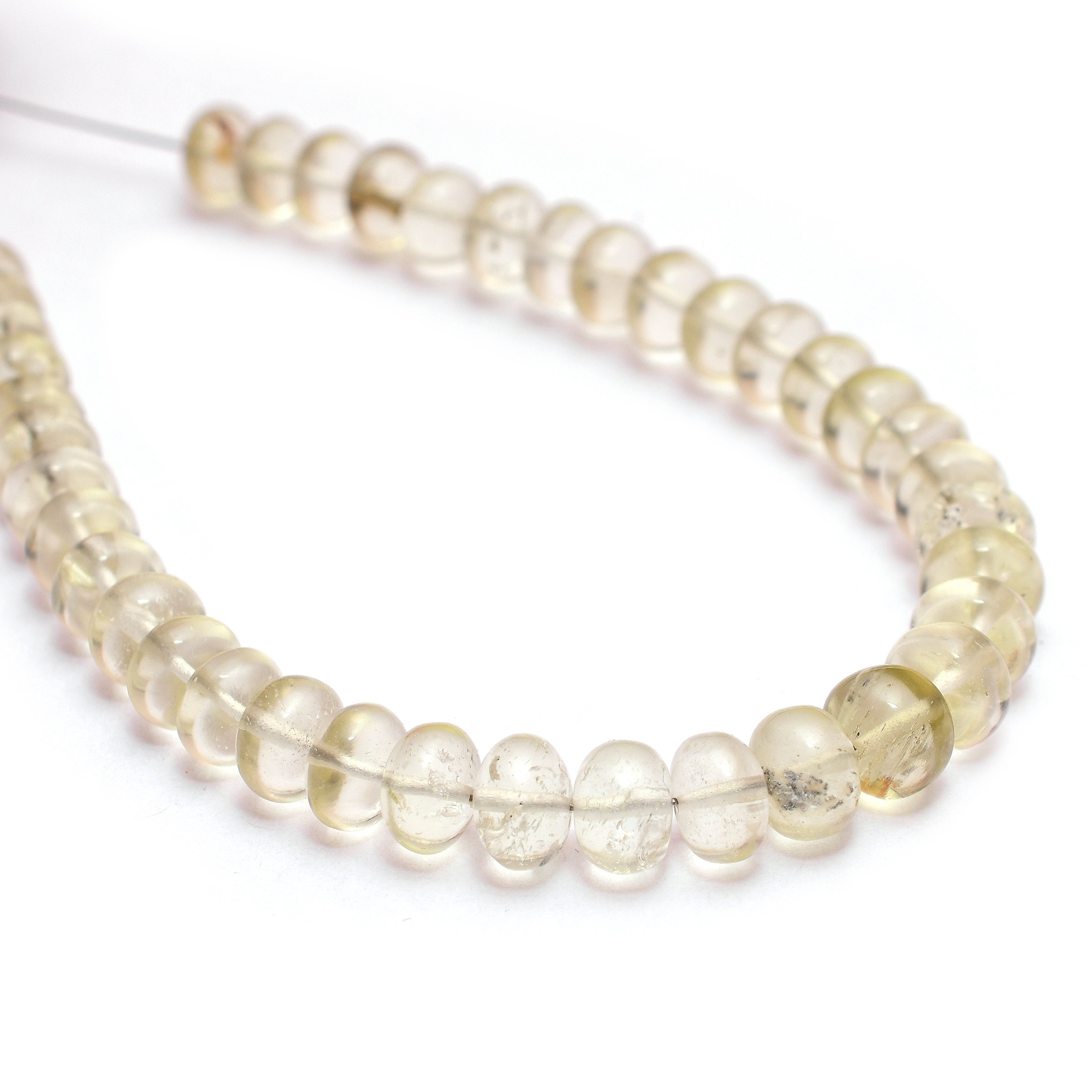 AAA+ Libyan Desert Glass 6mm-7mm Smooth Rondelle Beads | 8inch Strand ...