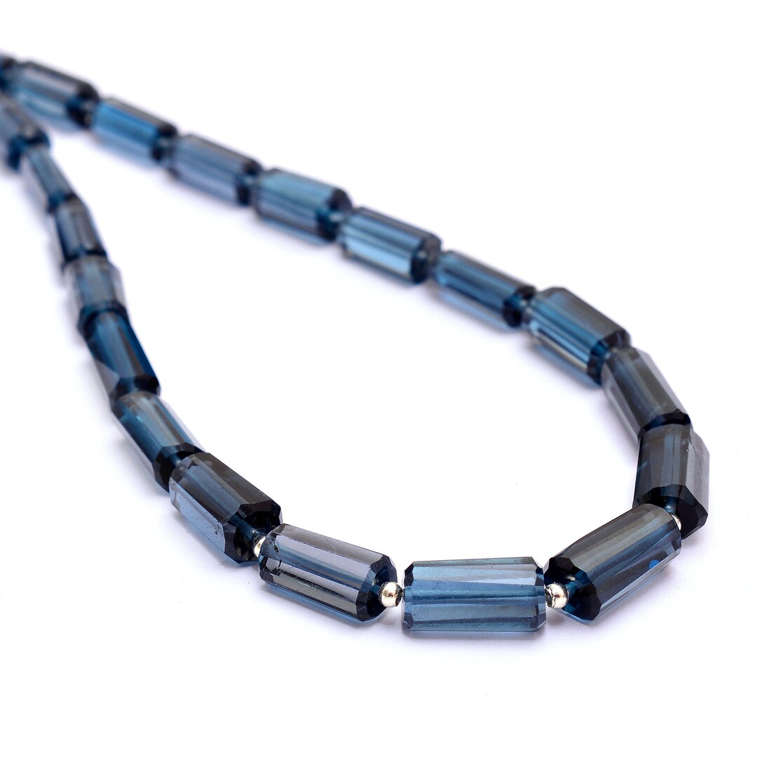 Buy Natural AAA+ London Blue Topaz 9mm-12mm Tube Briolette Faceted ...