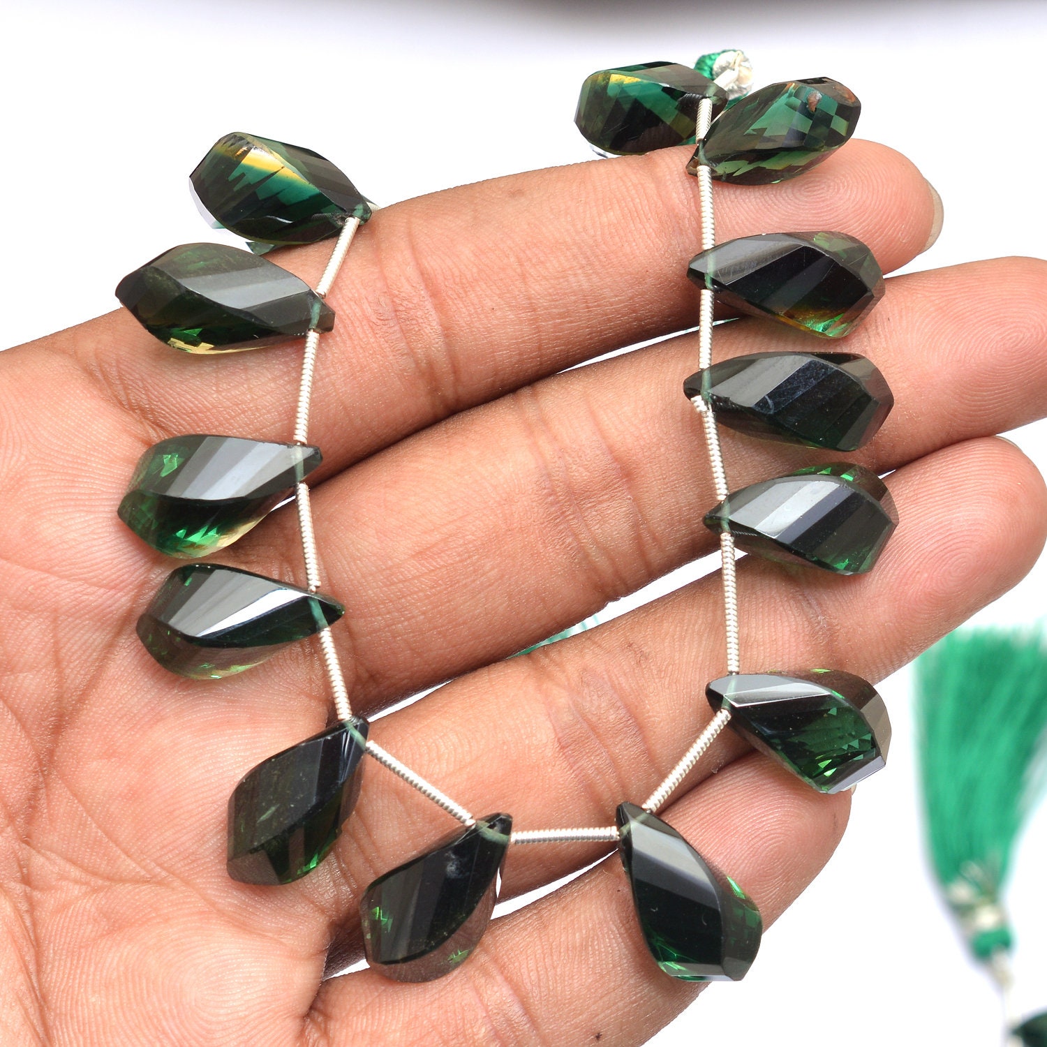 Chrome Tourmaline Gemstone Color Quartz Teardrop Briolette - Etsy