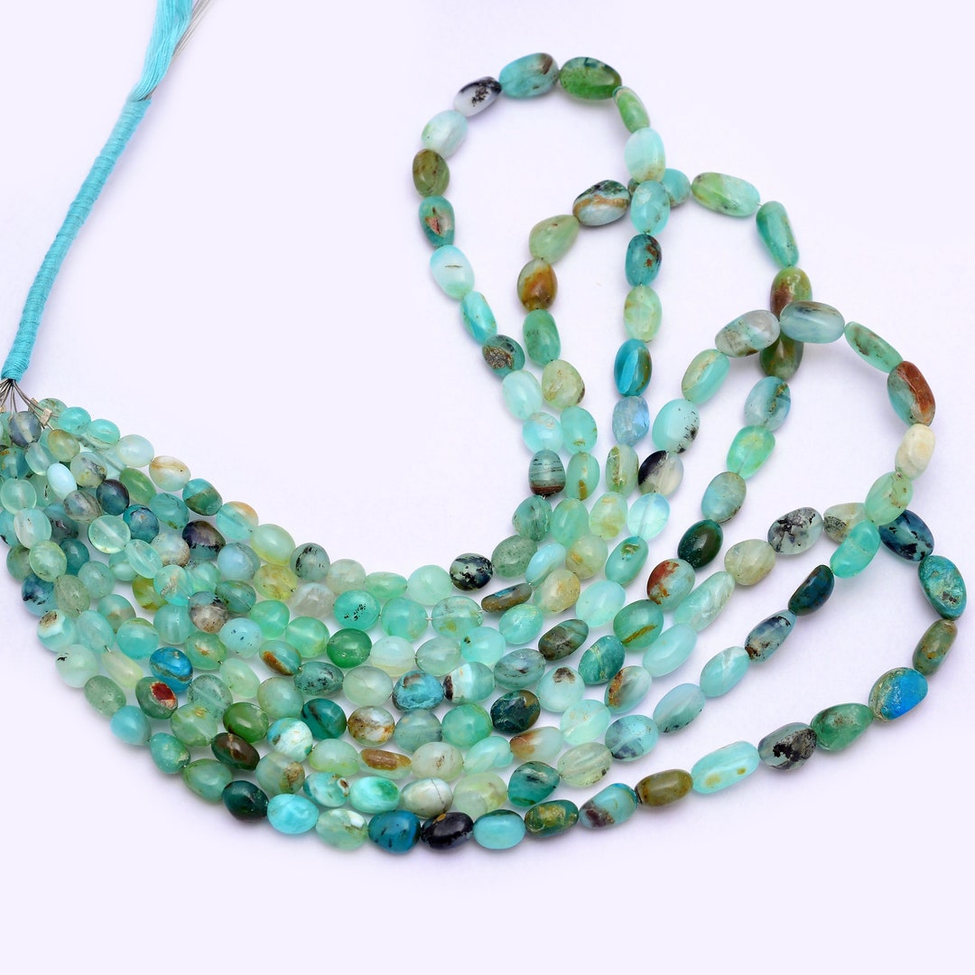 AAA+ Natural Peruvian Opal 5mm-9mm Smooth Nugget Beads | 16inch Strand ...