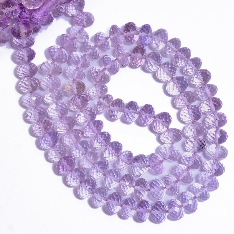 AAA Pink Amethyst Gemstone 6mm-8mm Faceted Rondelle Beads - Etsy