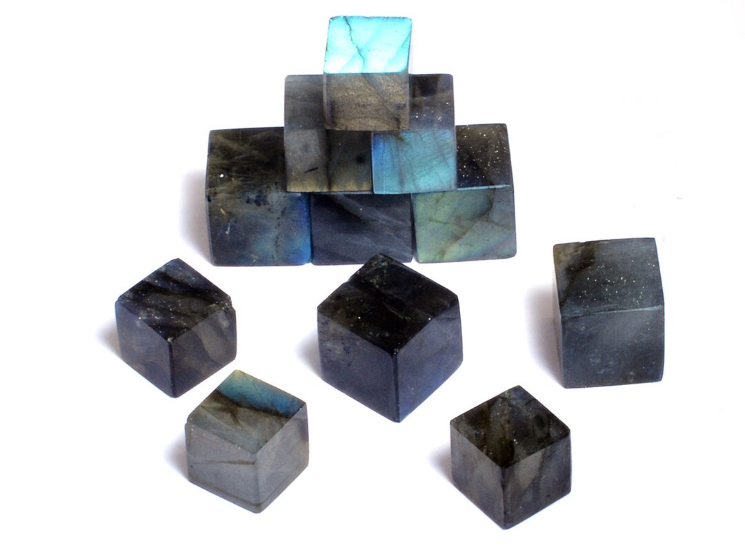 Natural Labradorite Loose Gemstone Cube | 12x12mm & 10x10mm Cube ...