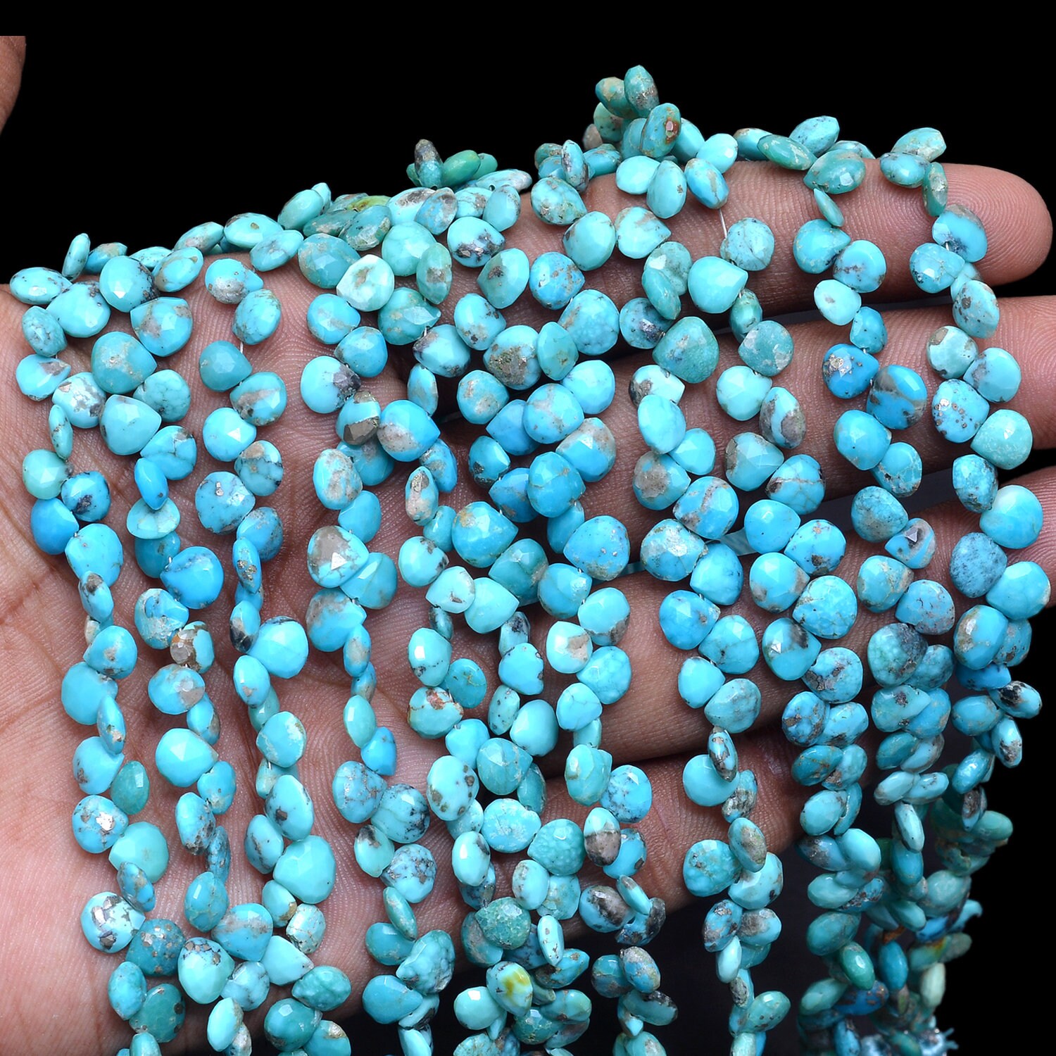 Turquoise Gemstone Faceted Beads Natural Turquoise 6mm-7mm - Etsy