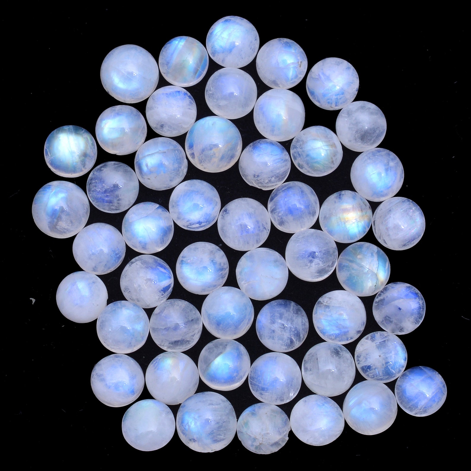 Natural Rainbow Moonstone Blue Fire Gemstone 7mm Round - Etsy