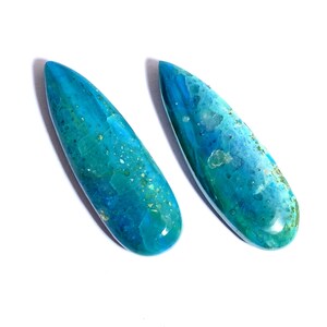 Natural Peruvian Opalina Gemstone 10x30mm Smooth Pear Drops Beads Pair ...