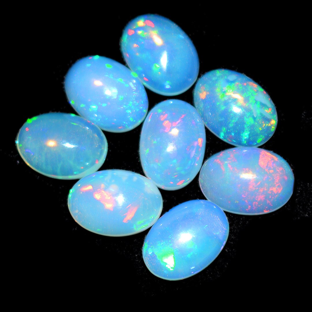 Ethiopian Welo Opal Gemstone Multi Fire 10x14mm Oval Cabochon | Natural ...