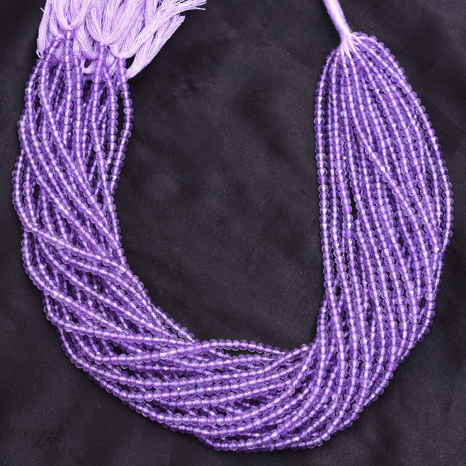 Natural Pink Amethyst 3mm-4mm Rondelle Faceted Beads 13inch | Etsy