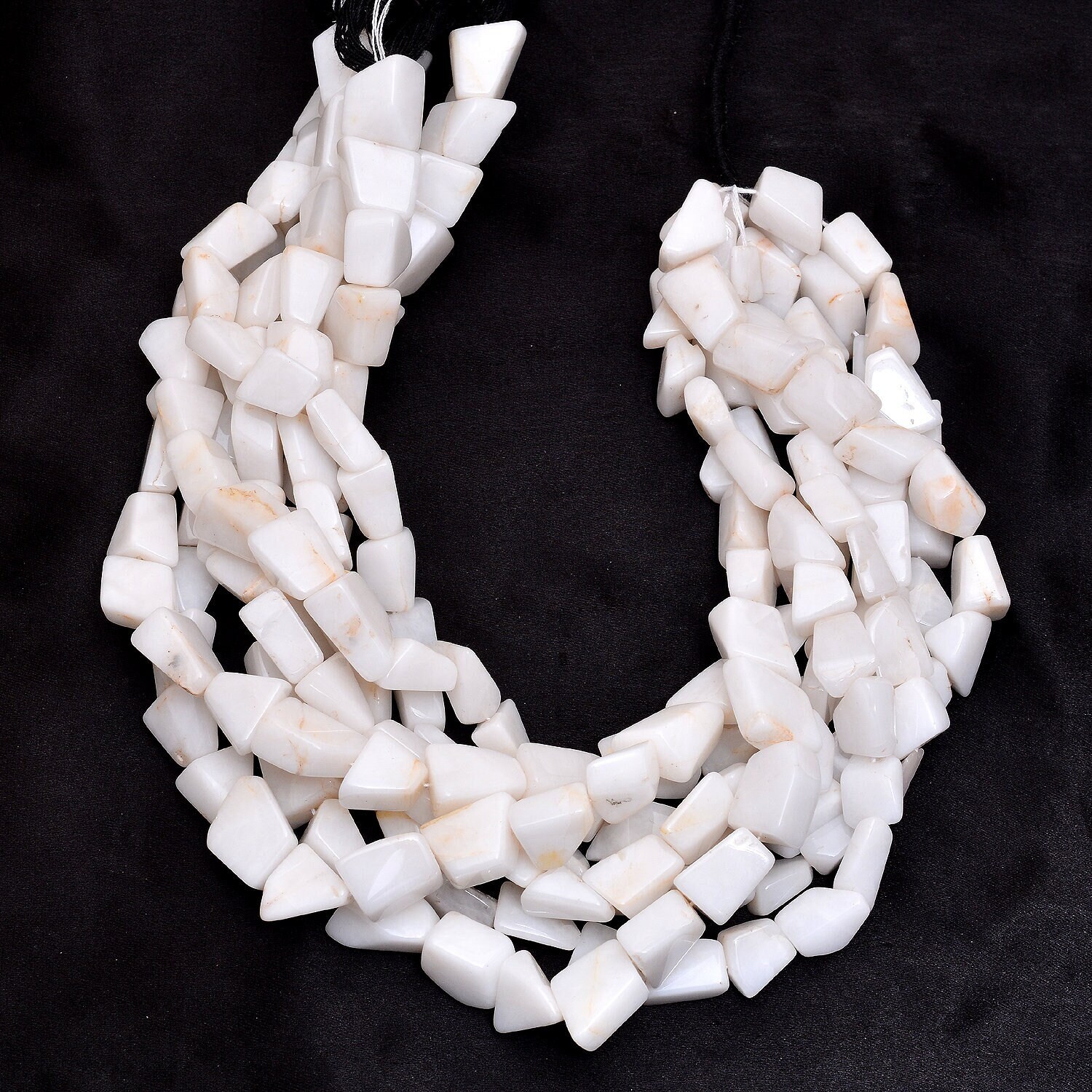 White Agate Gemstone 12mm-14mm Flat Nuggets Natural Agate - Etsy