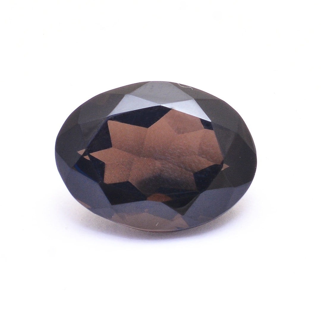 Smoky Quartz Gemstone 15x20mm Oval Faceted Cut Stone | 18.5 Carats ...