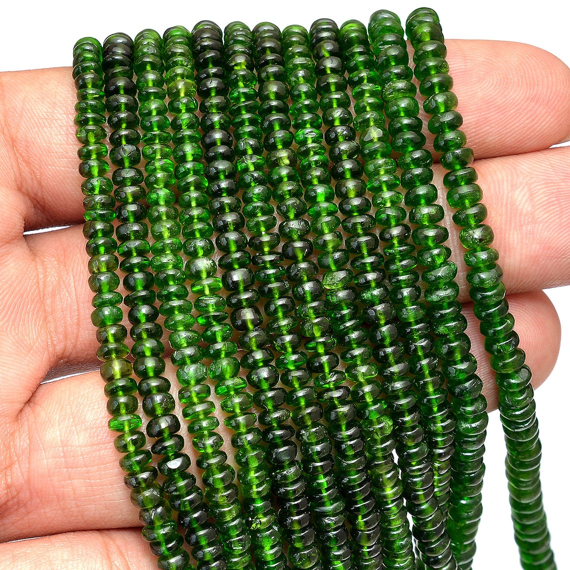 Natural Chrome Diopside Gemstone 4mm-5mm Rondelle Beads AAA - Etsy UK