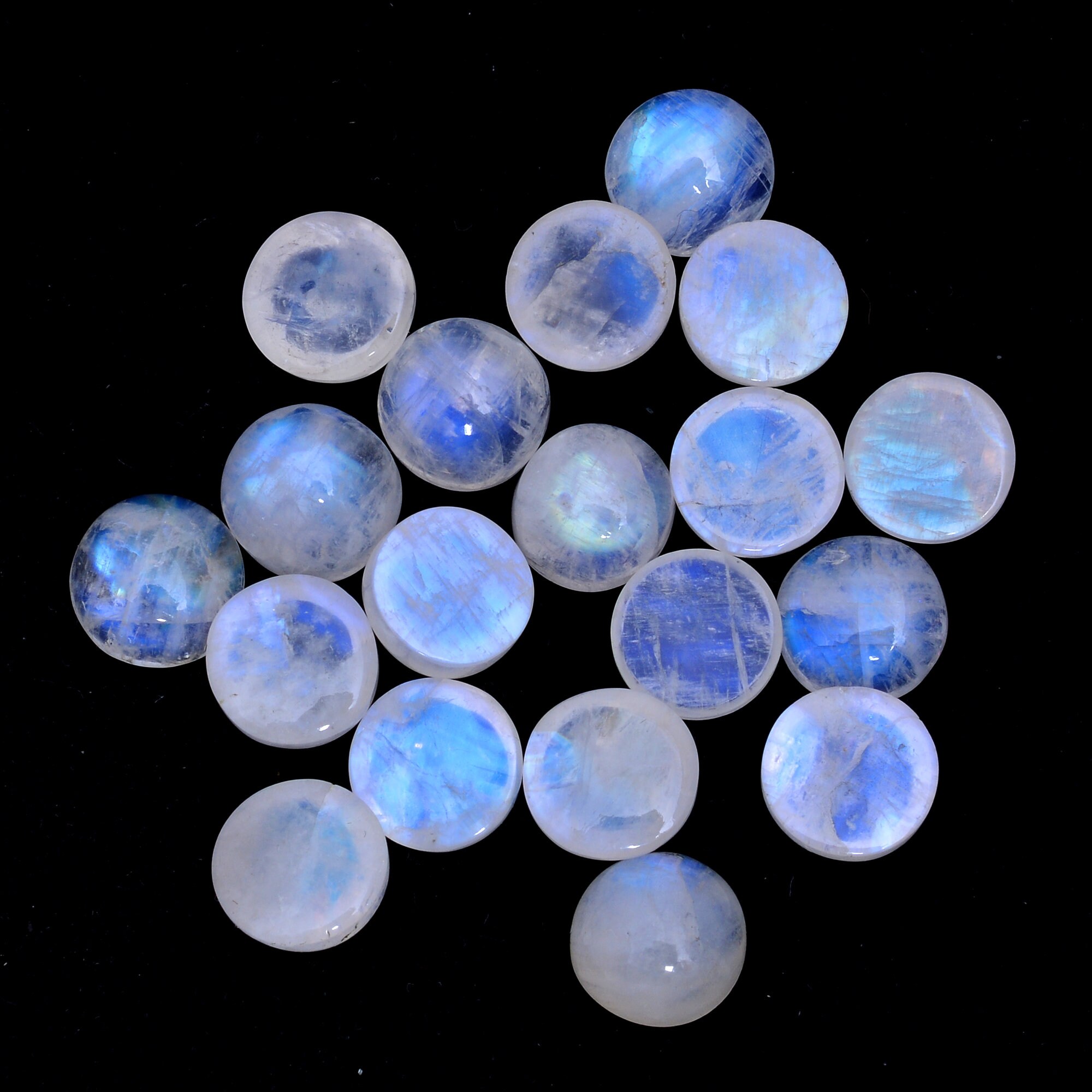 Natural Rainbow Moonstone Blue Fire Gemstone 7mm Round - Etsy