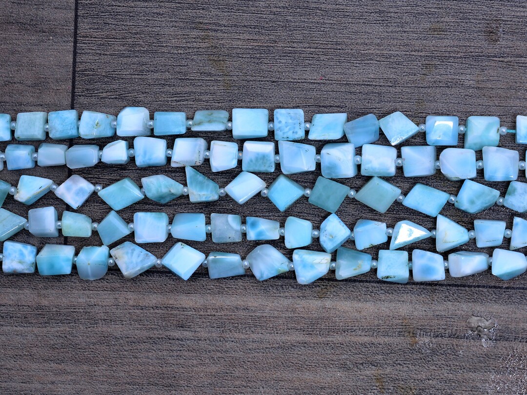 Natural AAA+ Larimar 6mm-9mm Gemstone Faceted Nuggets | Larimar Semi ...