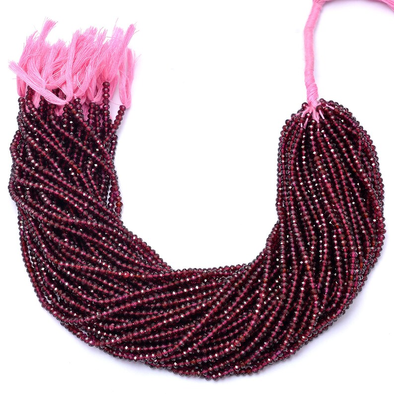AAA Rhodolite Garnet Rondelle Beads Gemstone 4mm Faceted | Etsy