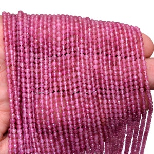 AAA+ Multi Pink Tourmaline 2mm-3mm Faceted Rondelle Beads | 13inch ...