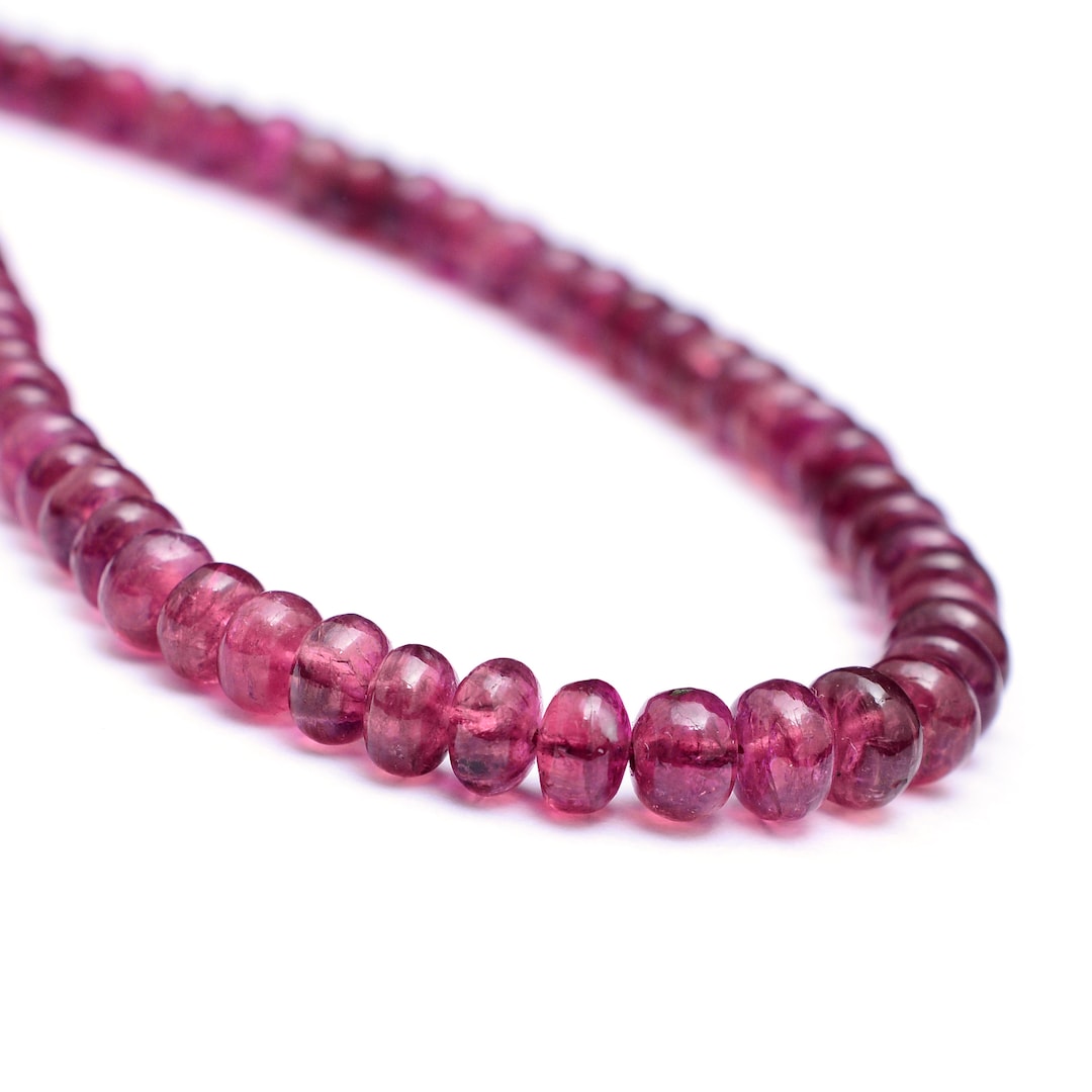 AAA + Rosa Rubellit Turmalin Glatte Rondell Perlen | 40cm Strang ...