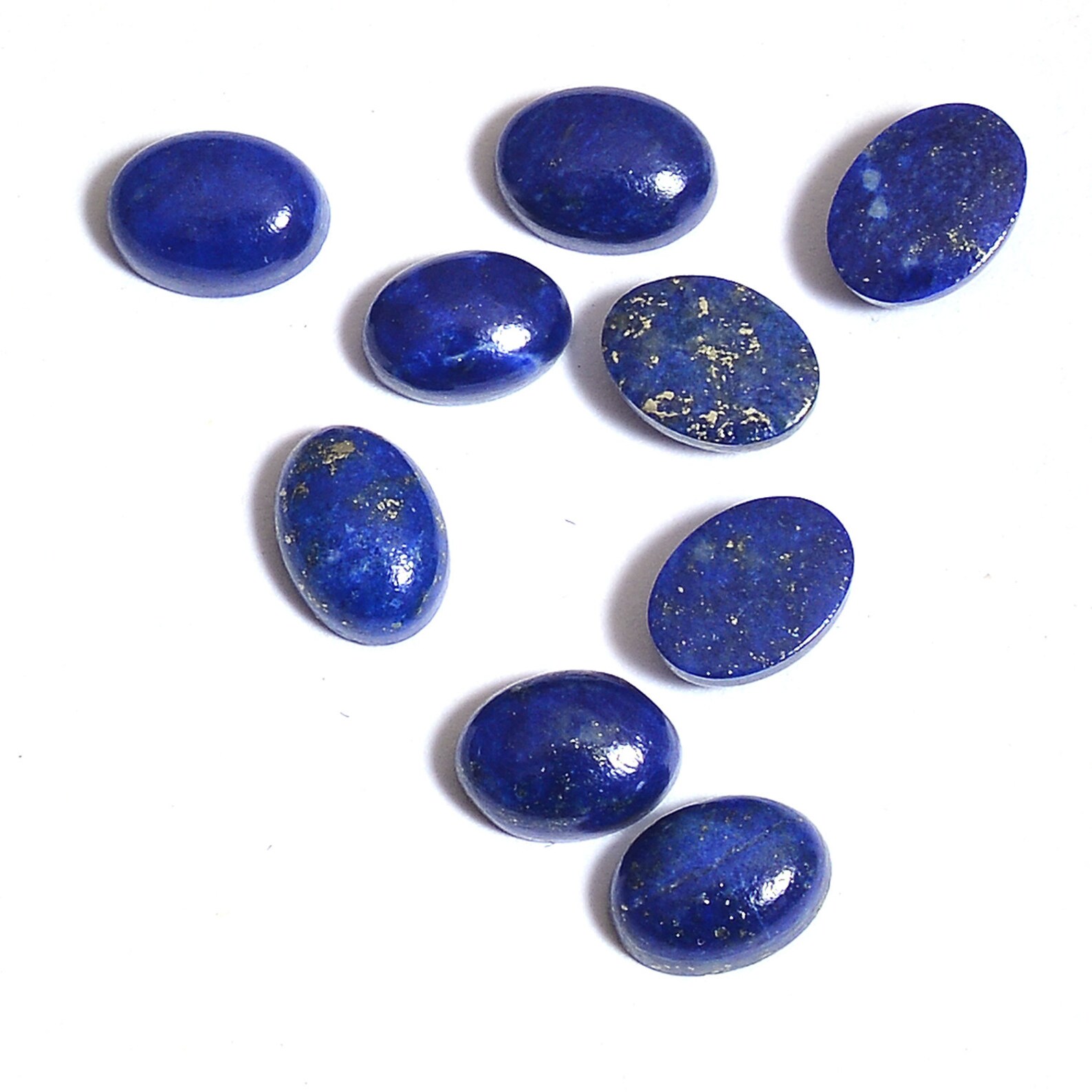 AAA+ Lapis Lazuli Gemstone 7x9mm Oval Smooth Cabochon | Blue Lapis ...