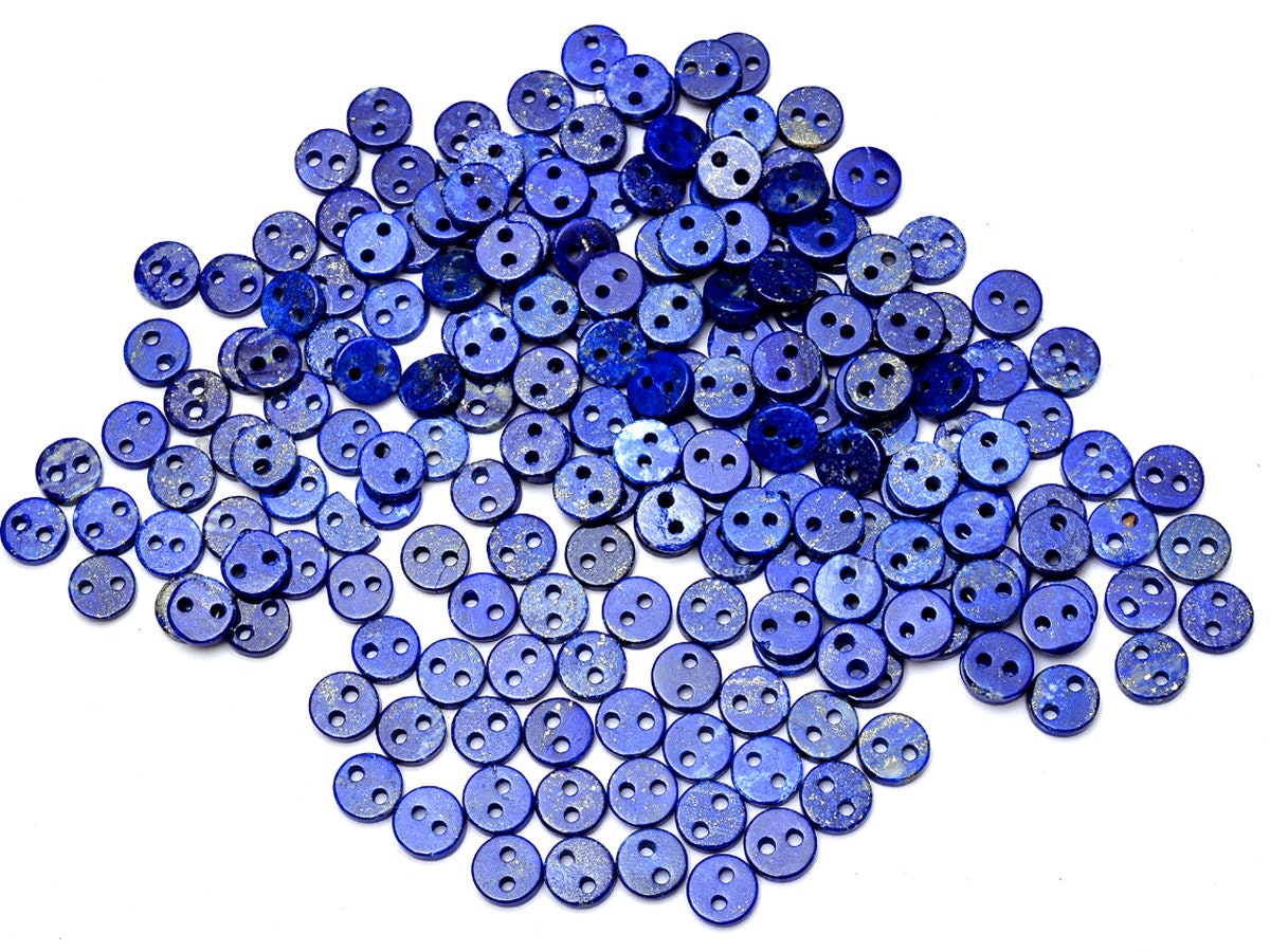 AAA Lapis Lazuli 11x3mm Round Button Deep Blue Natural Lapis - Etsy